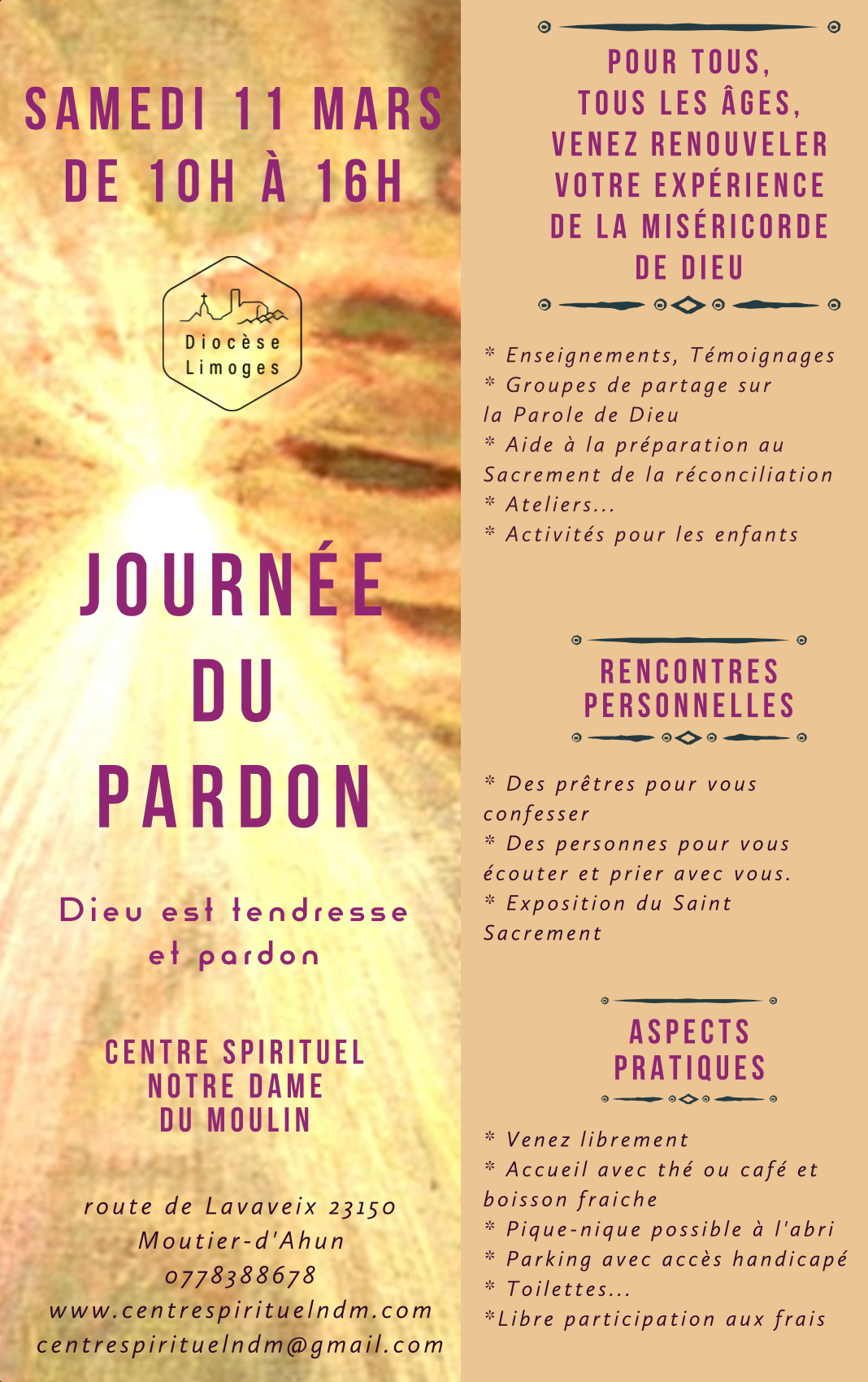 Journée du pardon - Diocèse de Limoges